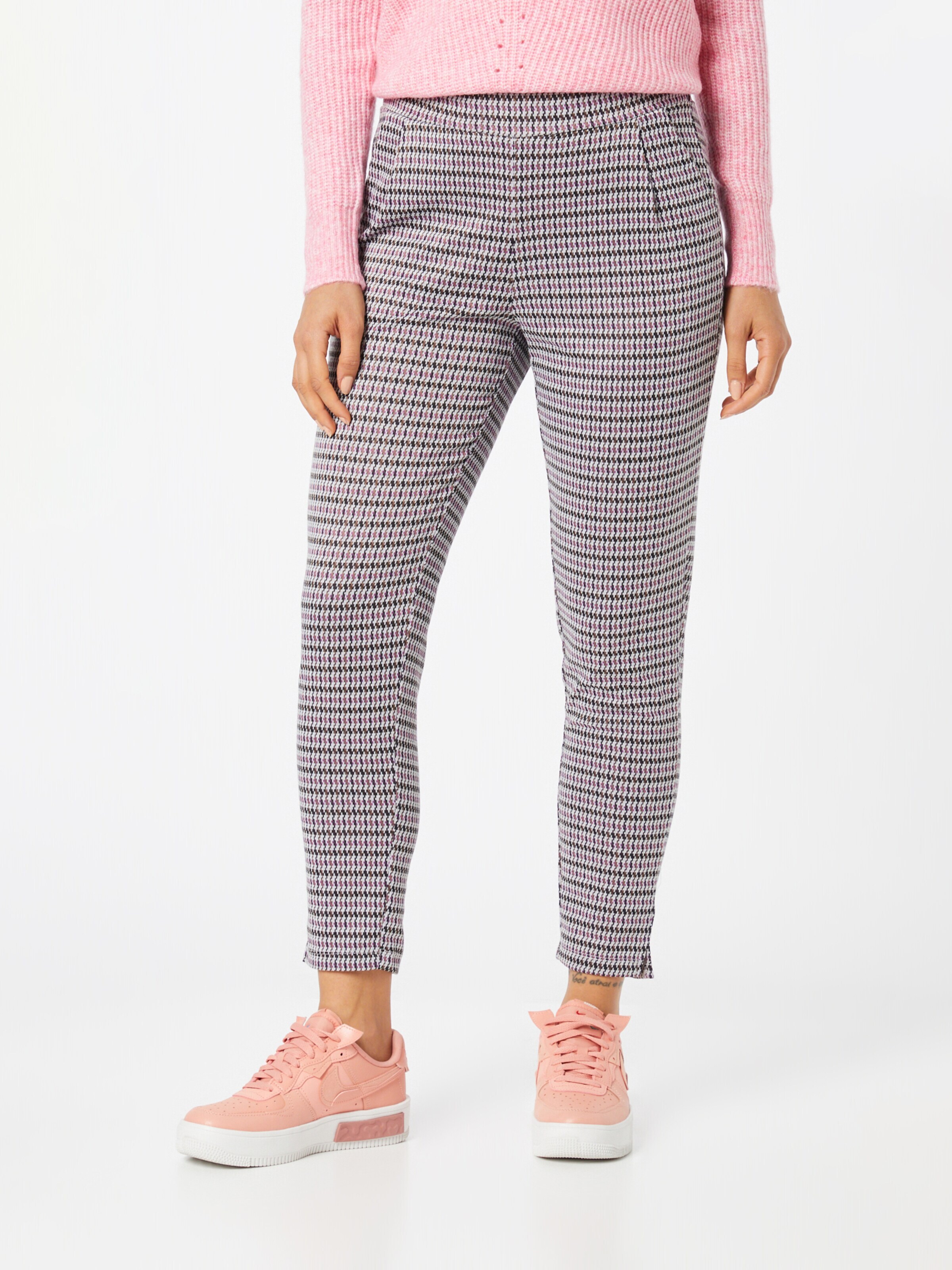 ICHI Voltidega püksid 'MANSE' punakasvioletne / must / valge - GLAMI.ee