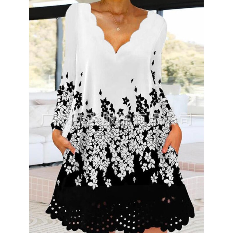 Manzara ELEGANTNE KLEIT TAKIRA must ja valge - GLAMI.ee